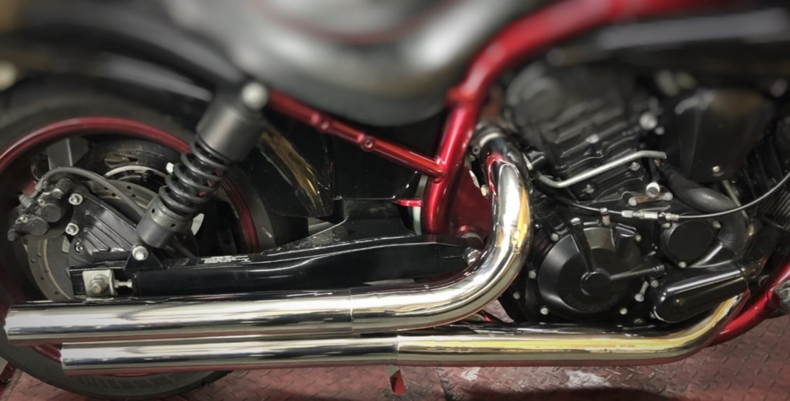 Hyosung GV650 twin polished stainless steel sports exhaust (Classic ...