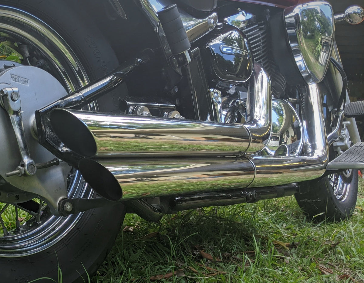 Suzuki Boulevard C109 VLR1800 Custom Sports Exhaust system (Polished ...